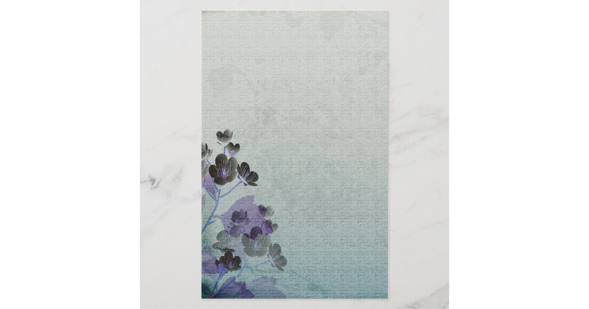 Purple Flowers Stationery | Zazzle