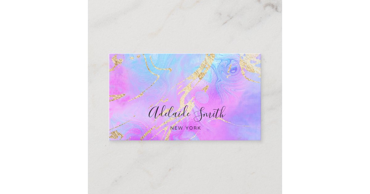 purple fluid marble business card | Zazzle