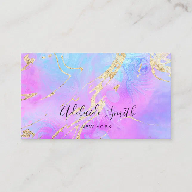 purple fluid marble business card | Zazzle