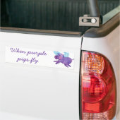 Purple Flying Pig Bumper Sticker | Zazzle
