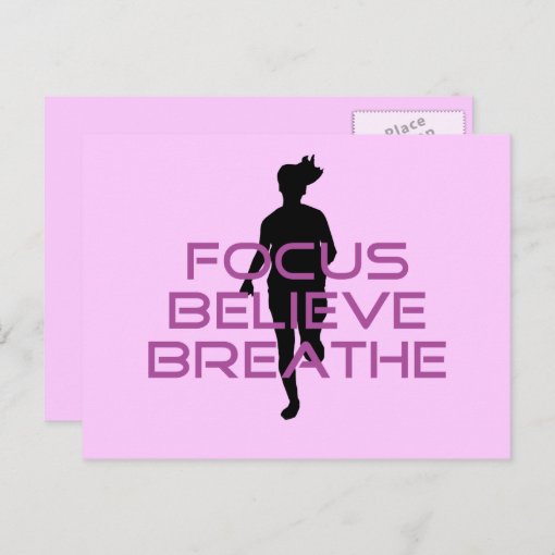 Purple Focus Believe Breathe Postcard | Zazzle