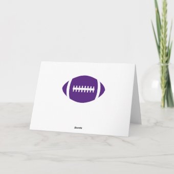 Purple Football Custom Team Name/Text Sports Party Card | Zazzle