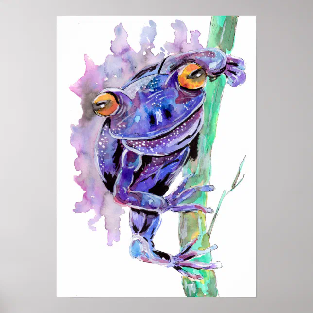Purple Frog Poster | Zazzle
