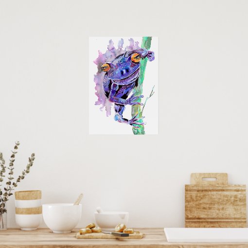 Purple Frog Poster | Zazzle