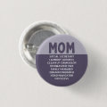 Purple Funny Mom Joke Mom's Life Button | Zazzle