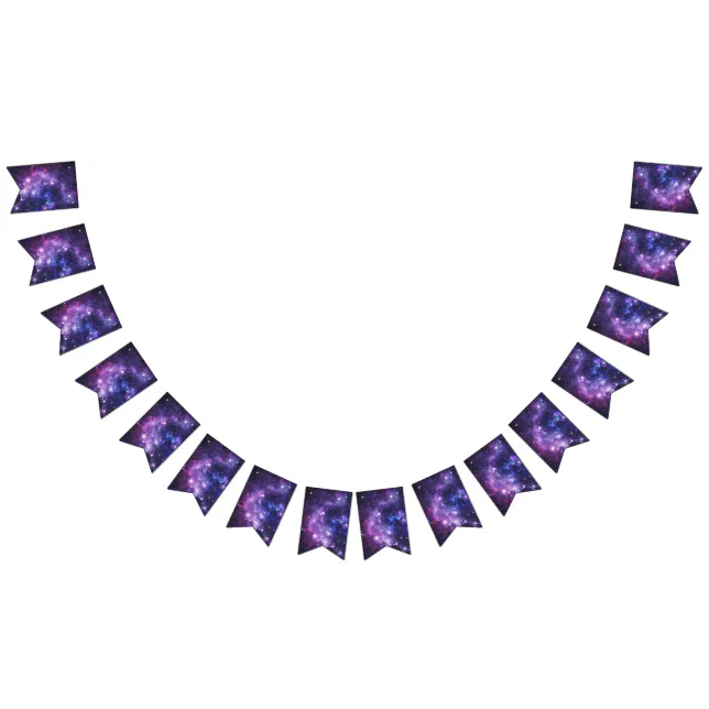 Purple Galaxy Bunting Flags | Zazzle