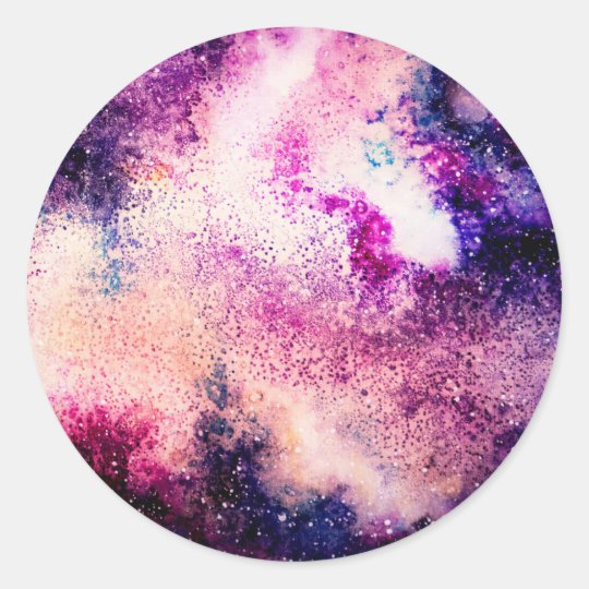 Purple Galaxy Classic Round Sticker | Zazzle.com