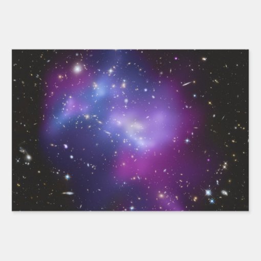 Purple Galaxy Cluster Black Purple Celestial Photo Wrapping Paper ...