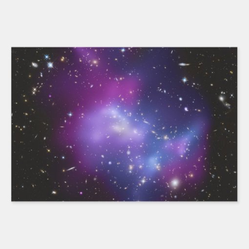 Purple Galaxy Cluster Black Purple Celestial Photo Wrapping Paper ...