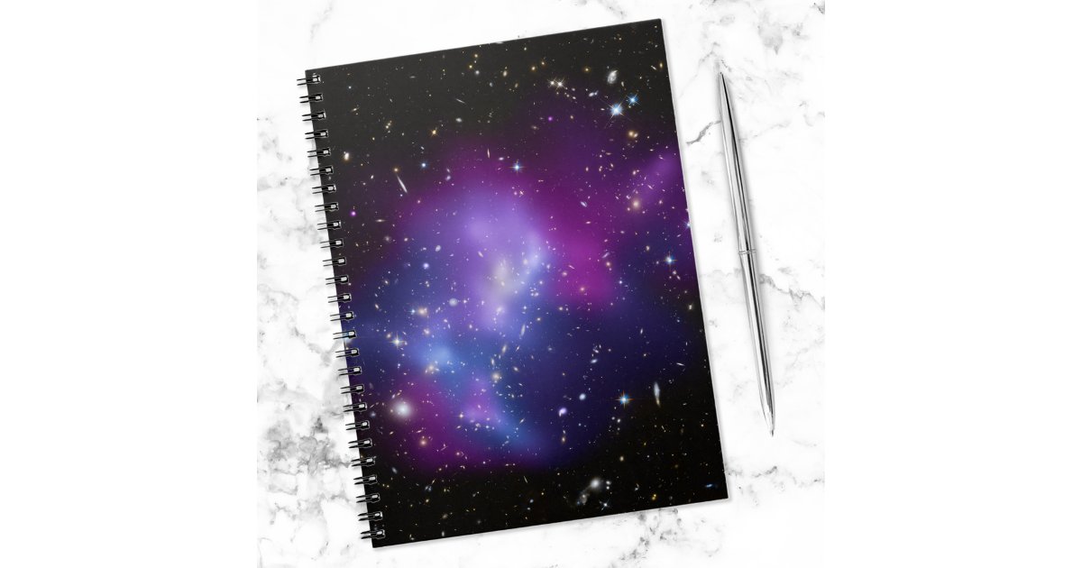 Purple Galaxy Cluster Celestial Space Photo Notebook | Zazzle