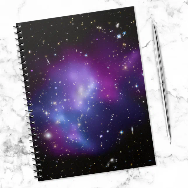 Purple Galaxy Cluster Celestial Space Photo Notebook | Zazzle