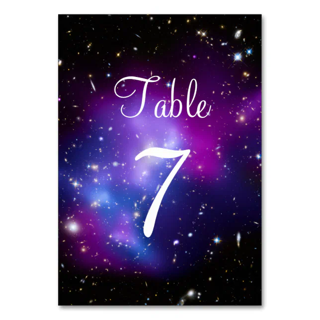 Purple Galaxy Cluster Celestial Space Photo Table Number | Zazzle