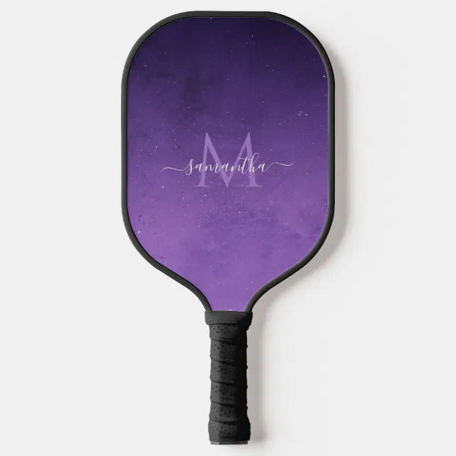 Purple Galaxy Universe Custom Monogram & Name Pickleball Paddle | Zazzle