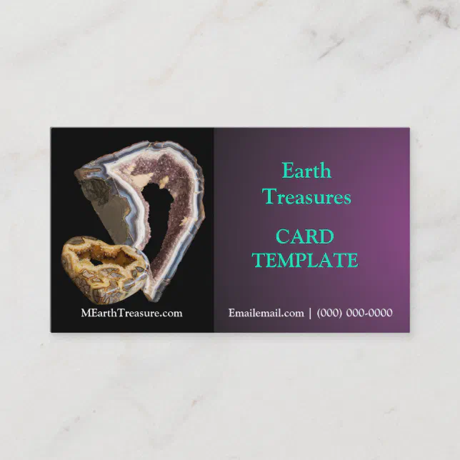 Purple Geode Rock Mineral Agate Crystal Business Card | Zazzle