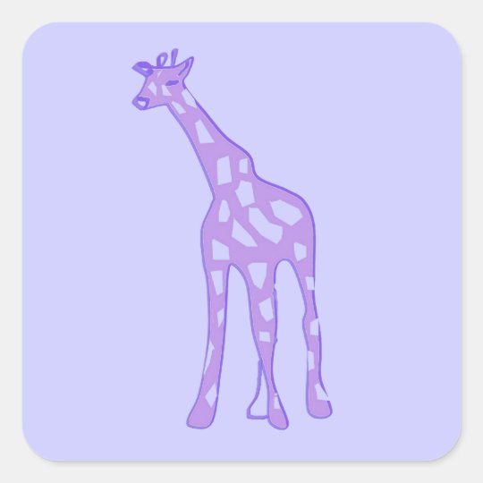 purple giraffe square sticker | Zazzle.com