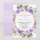 Purple girl baby shower, floral lavender lilac invitation | Zazzle