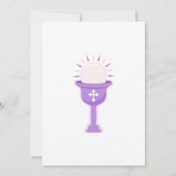 Purple Girl First Holy Communion Invitation | Zazzle
