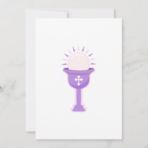 Purple Girl First Holy Communion Invitation | Zazzle