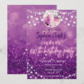 Purple Glitter 60th Birthday Euphoria Invitation | Zazzle