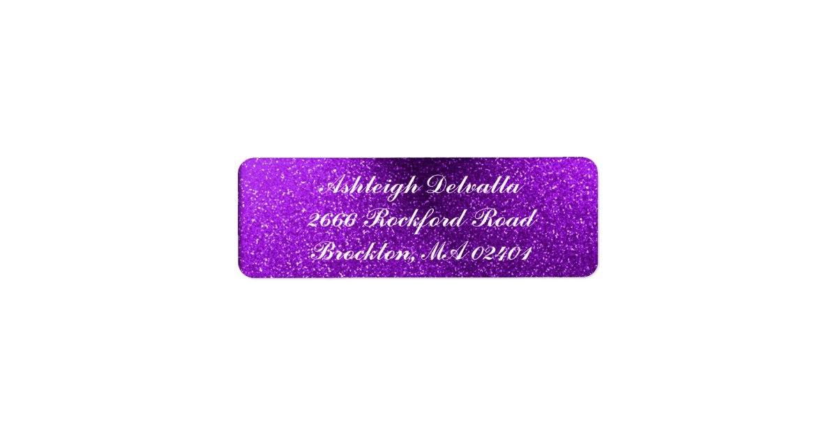 Purple Glitter Address Labels | Zazzle