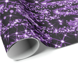 Purple Glitter Christmas Trees Holiday Wrapping Paper | Zazzle