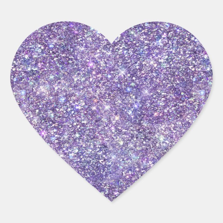 Purple Glitter Confetti Sparkle Heart Sticker | Zazzle