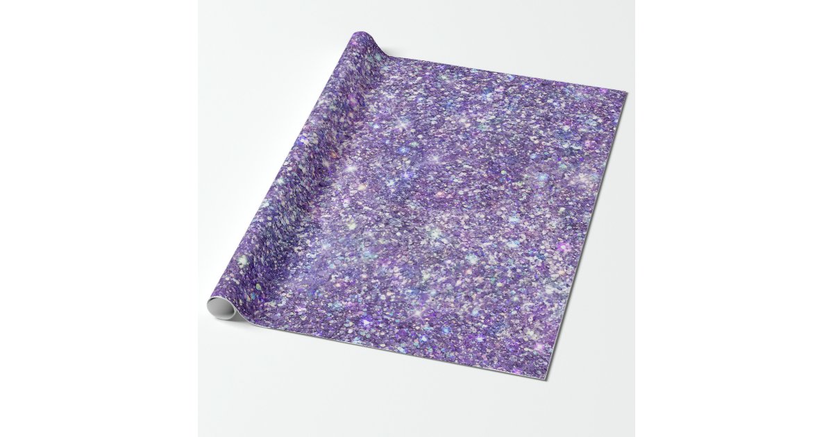Purple Glitter Confetti Sparkle Wrapping Paper | Zazzle