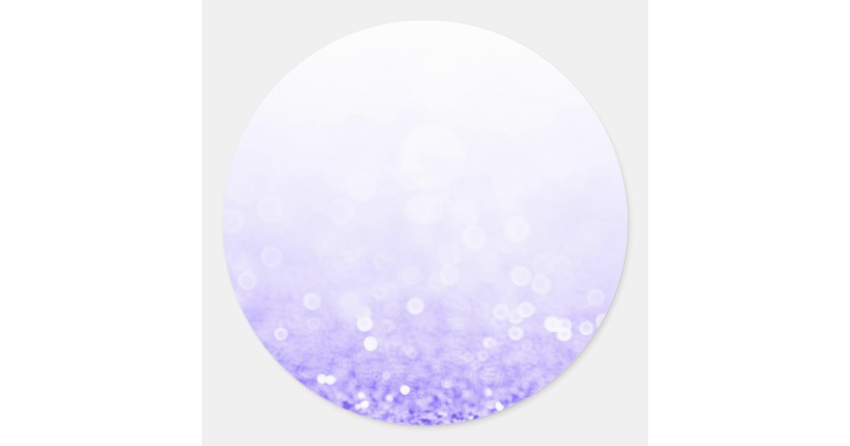 Purple Glitter Custom Trendy Classic Round Sticker | Zazzle