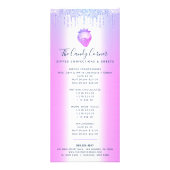Purple Glitter Drip Strawberry Sweets Dessert Menu | Zazzle