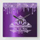 PURPLE GLITTER ELEGANT MONOGRAM WALL CLOCK | Zazzle