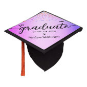 Purple Glitter Jewels Chic Modern Script Hearts Graduation Cap Topper ...