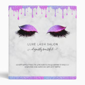 Purple Glitter Lash Beauty Salon Safety Measures 3 Ring Binder | Zazzle