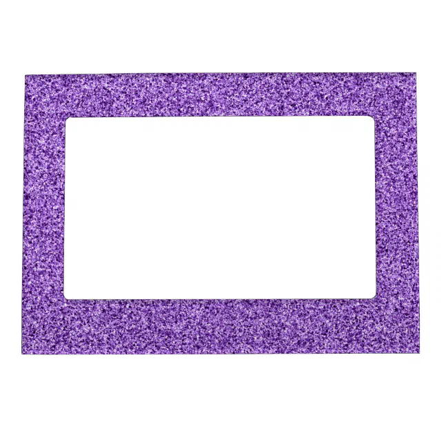 Purple glitter magnetic photo frame | Zazzle