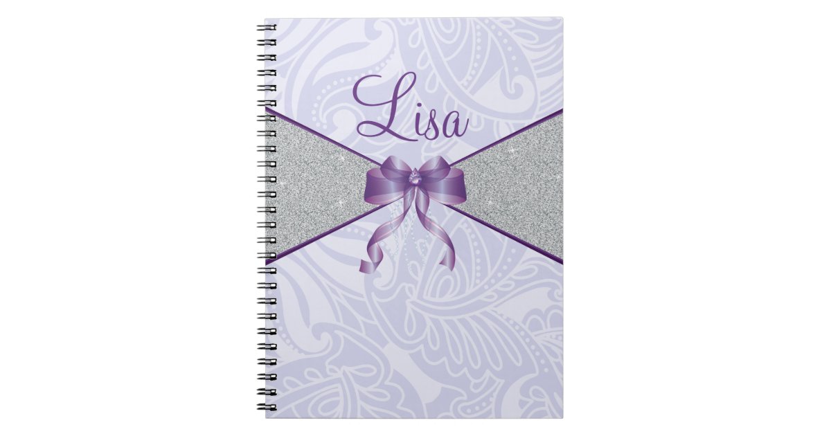 Purple Glitter Notebook | Zazzle