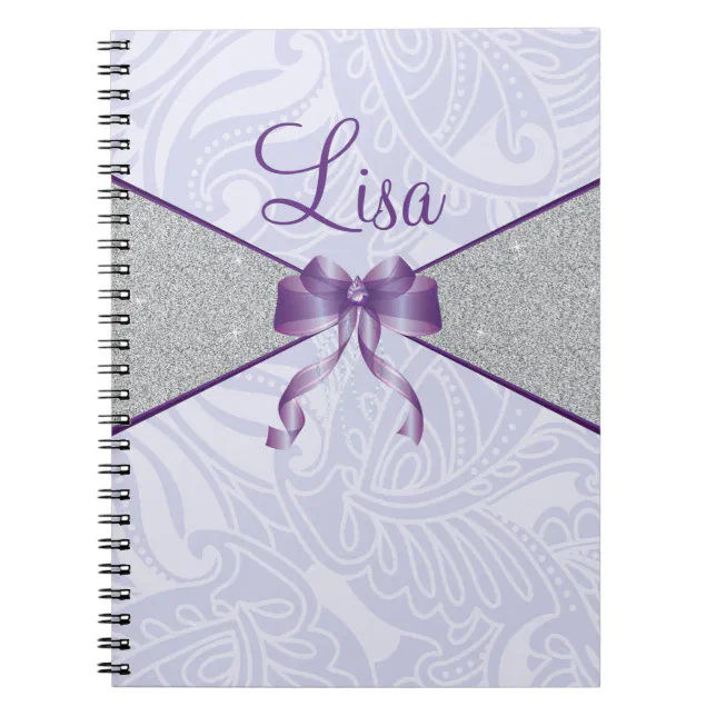 Purple Glitter Notebook | Zazzle