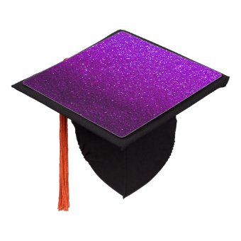 Purple Glitter Ombre Sparkle Girly Glam Teacher Graduation Cap Topper ...