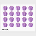 Purple Glitter Personalized Classic Round Sticker | Zazzle