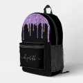 Purple Glitter Personalized Printed Backpack | Zazzle