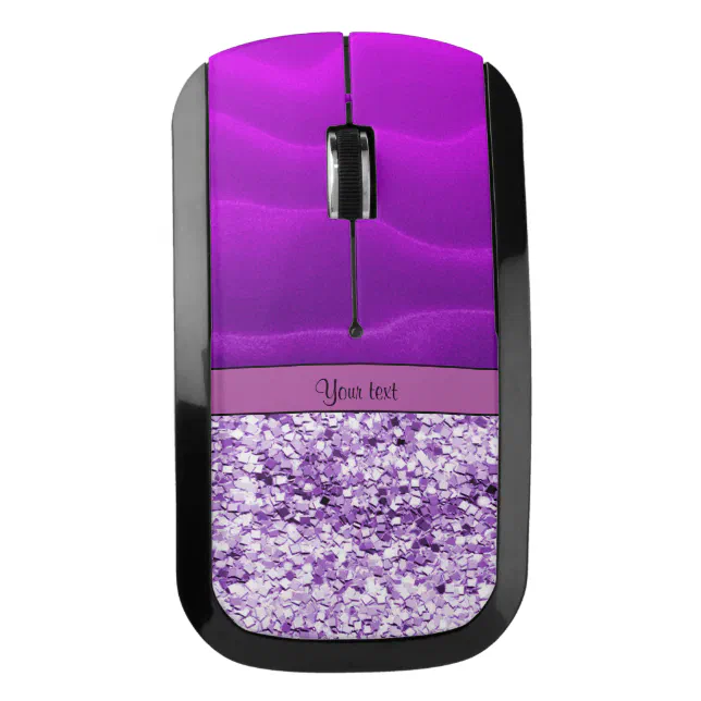 Purple Glitter & Sand Wireless Mouse | Zazzle