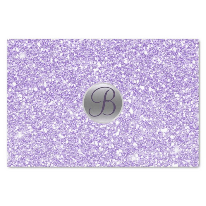 Purple Glitter Sparkle Glam Monogram Initial Tissue Paper | Zazzle.com