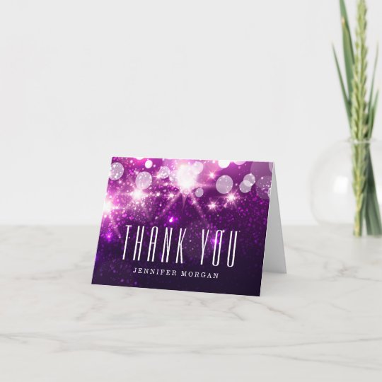 Purple Glitter Sparkles Thank You | Zazzle.com