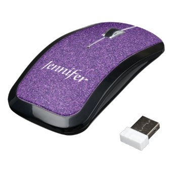 Purple Glitter Wireless Computer Mouse | Zazzle