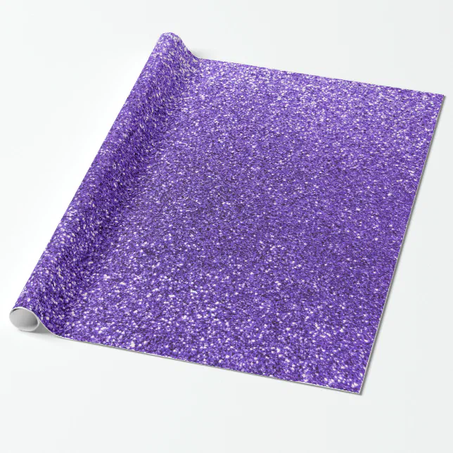 Purple glitter wrapping paper | Zazzle