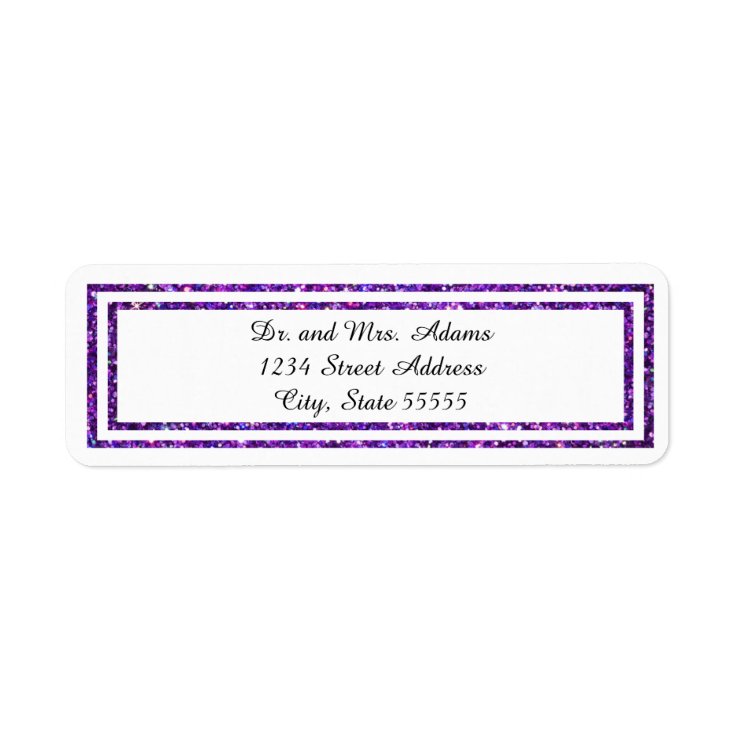 Purple Glittered Trim - Return Address Label | Zazzle