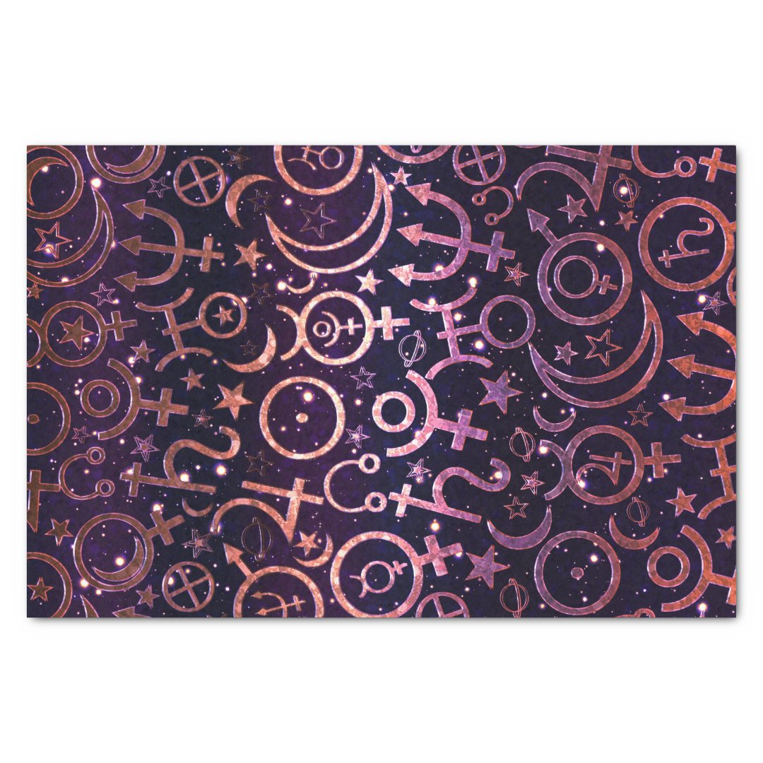 Purple Glittery Planetary Universe Space Planets Tissue Paper | Zazzle