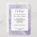 Purple Glitzy Glitter Baby Shower Invitation | Zazzle