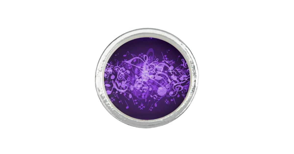 Purple Glow Music Notes Ring | Zazzle