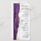 Purple Gold Agate Marble Script Wedding Program | Zazzle
