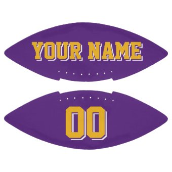 PURPLE GOLD AND WHITE Custom Football | Zazzle