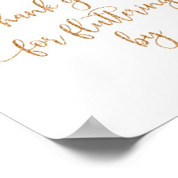 Purple gold butterfly Thank you for fluttering by Poster | Zazzle